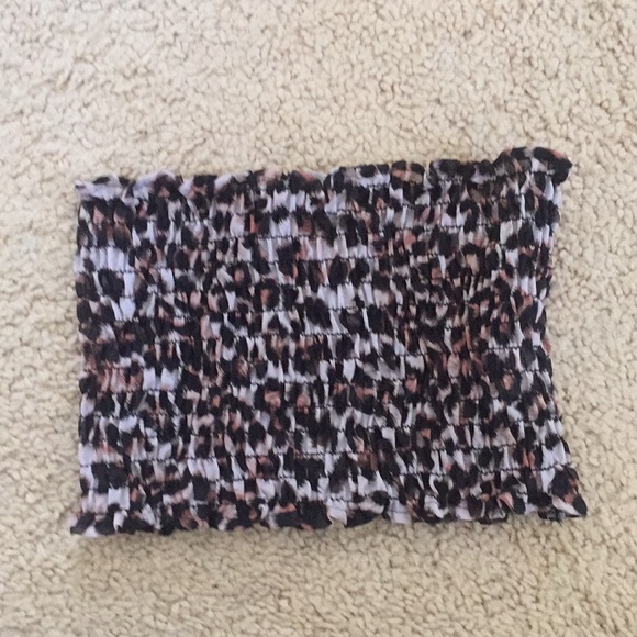 LF | Tops | Lf Cheetah Print Ruffle Tube Top | Poshmark